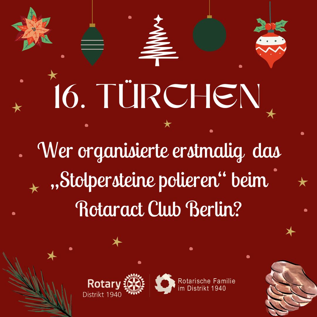 Adventskalender 2022: 16. Türchen | Rotary 1940 Adventskalender 2022: 16. Türchen | Rotary 1940
